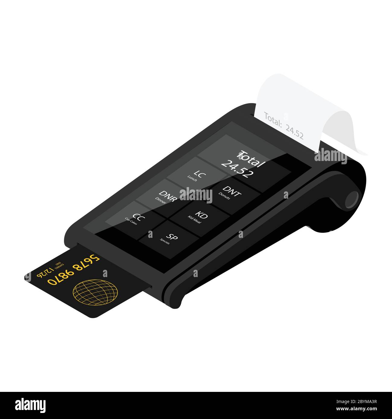 New smart POS terminal payment machine with bank credit card isolated ...