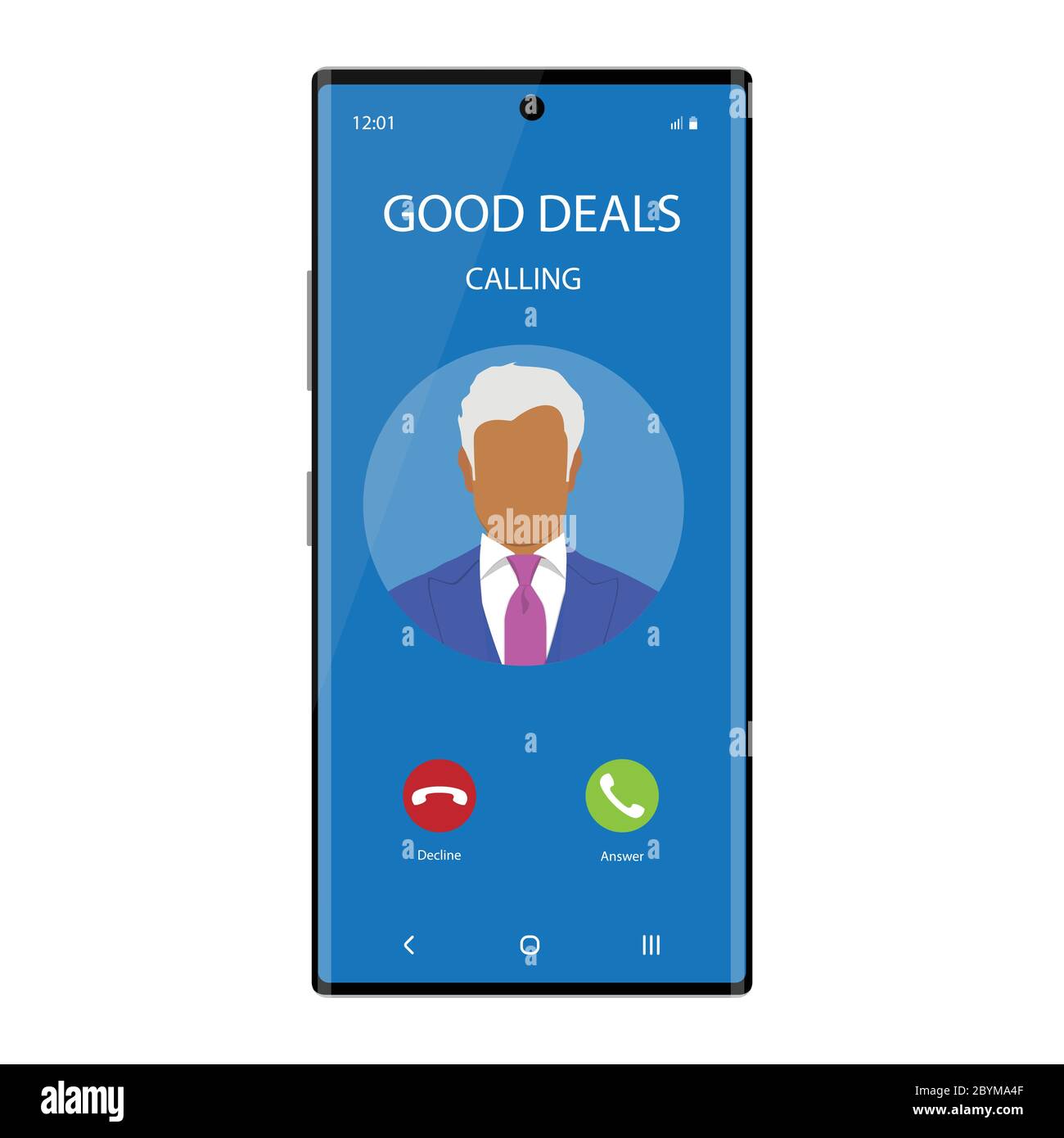 Smartphone with incoming Phone Call Screen User Interface. Good deals ...