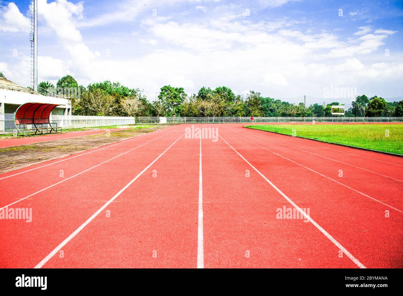 empty stadium arena and race running track treadmill background Stock ...