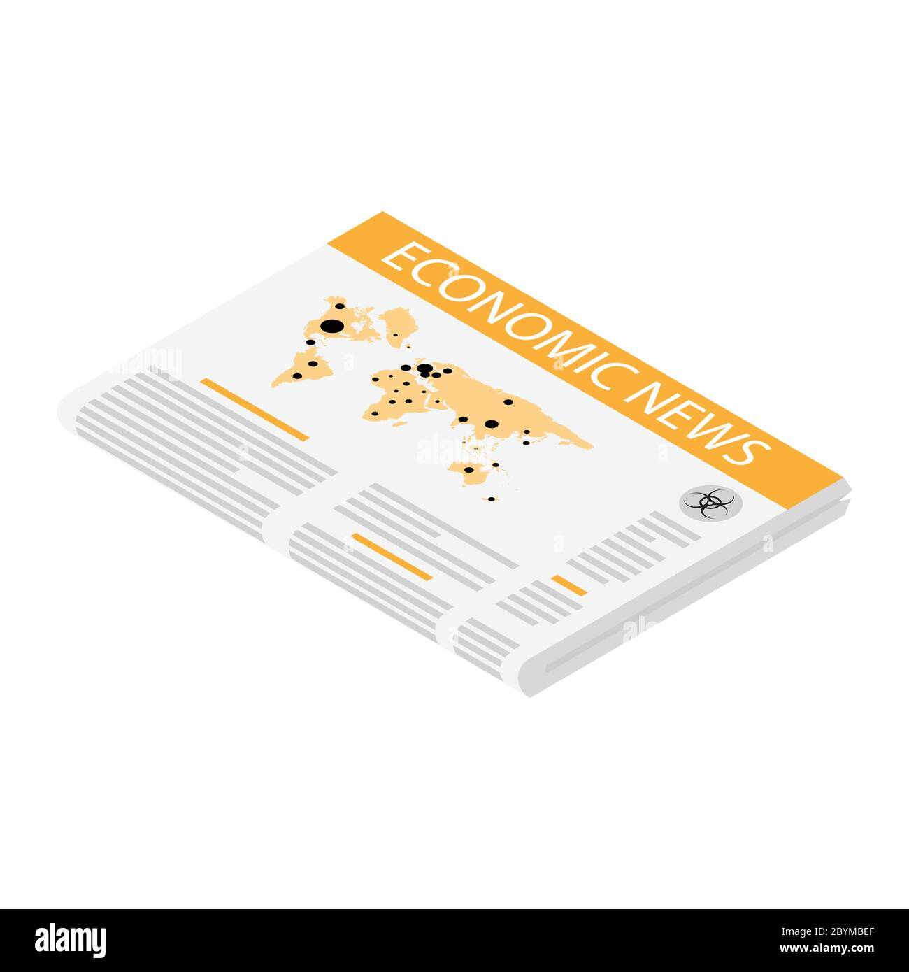Newspaper economic news concept. Isometric view. Vector Stock Vector ...