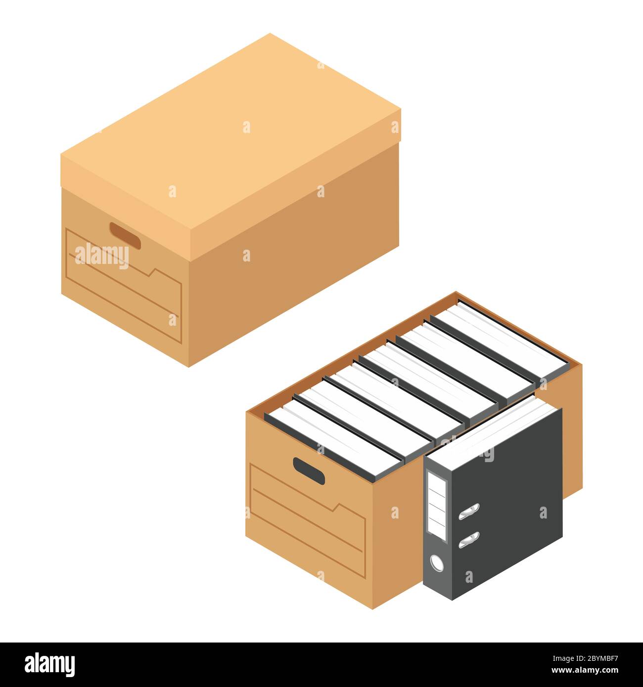 Office worker folder archive: database, administration and file ...