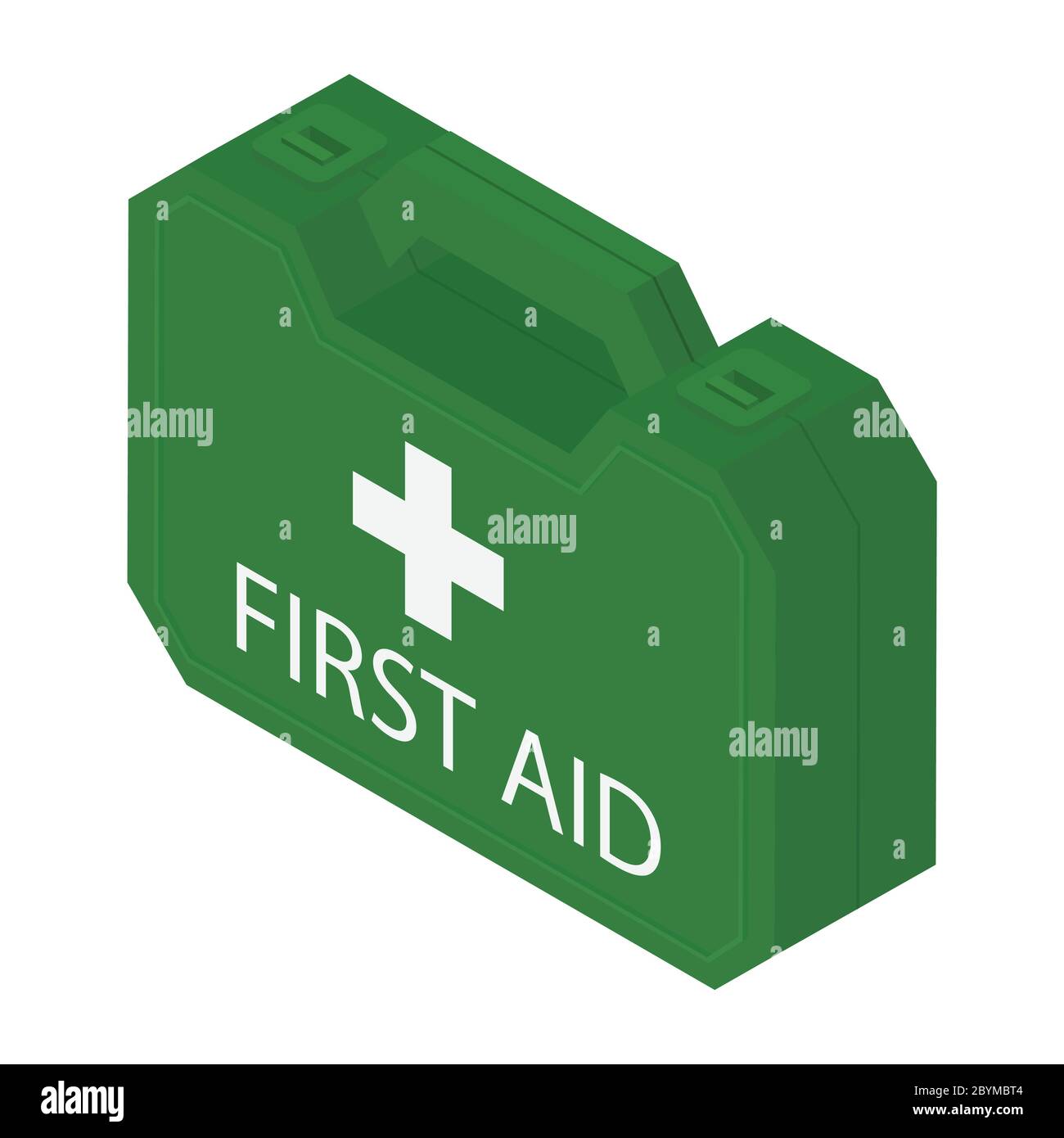 First Aid Kit box isolated on white background isometric view vector ...