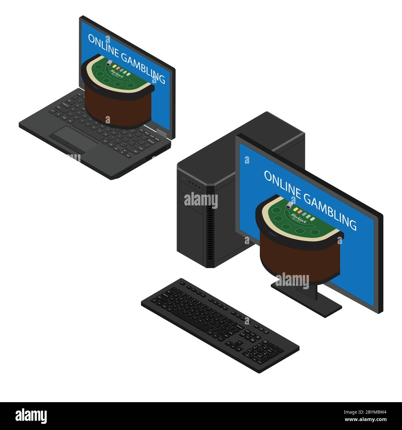 Gambling online illustration Stock Vector Images - Alamy