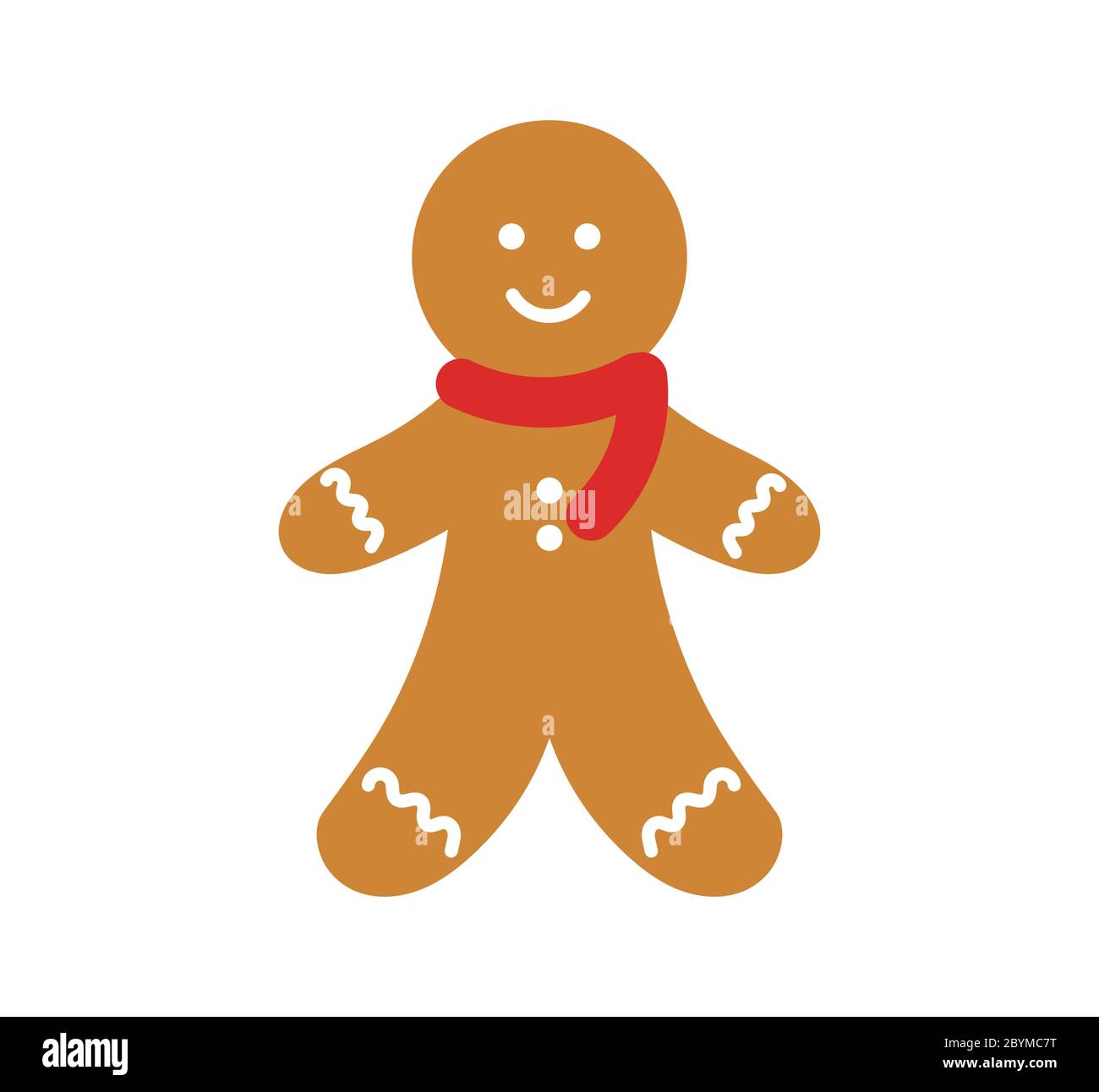 Cute gingerbread man in scarf icon. Vector illustration Stock Vector ...