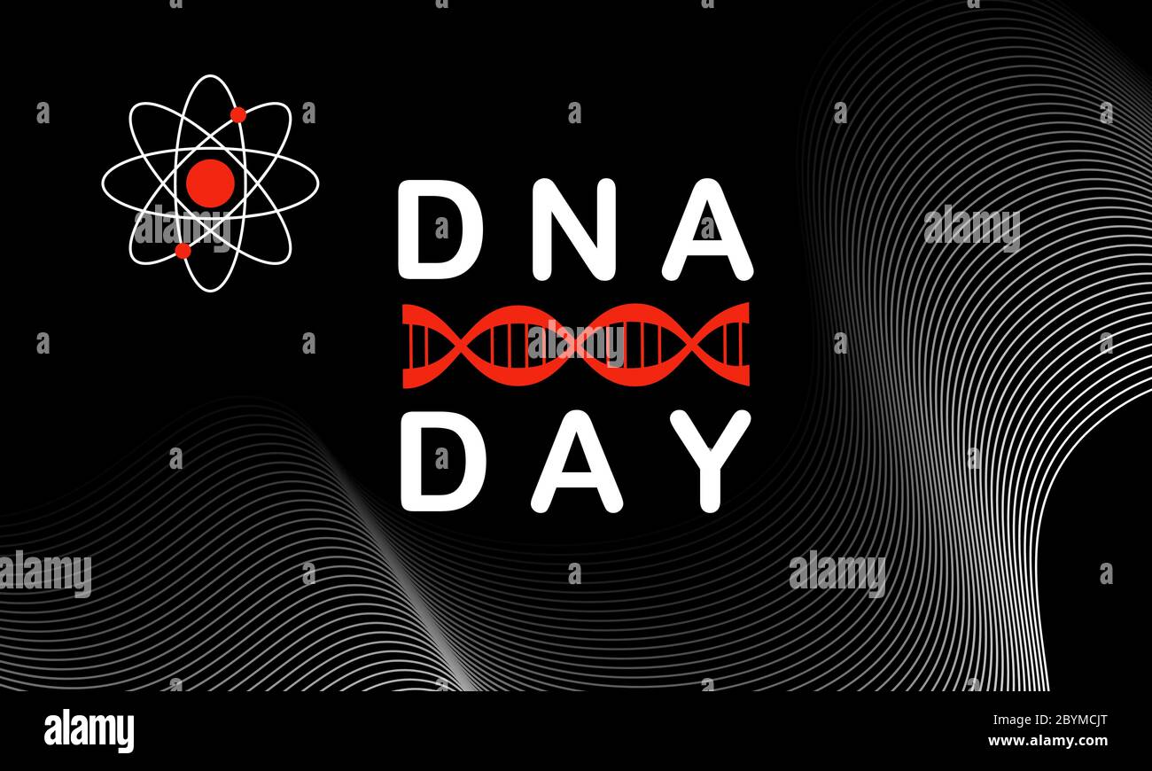 DNA day typography poster. Science concept vector illustration in modern colour design. Concept ...