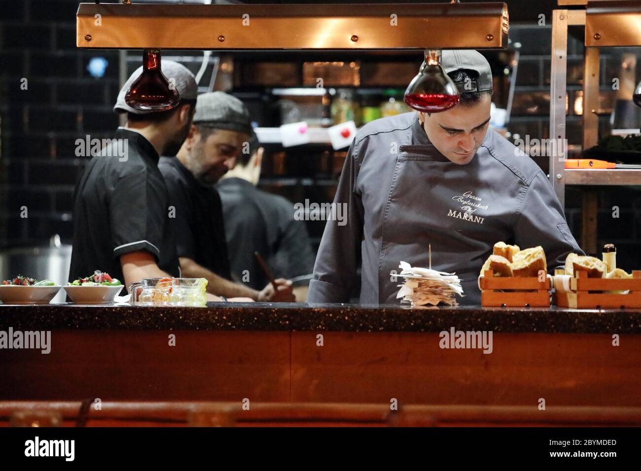 Restaurant interior waitress staff hi-res stock photography and images ...