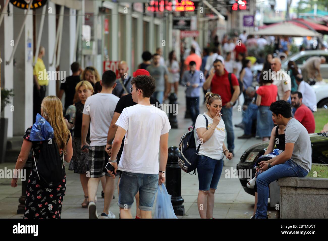 20.07.2018, Tbilisi, , Georgia - People in the city centre ...