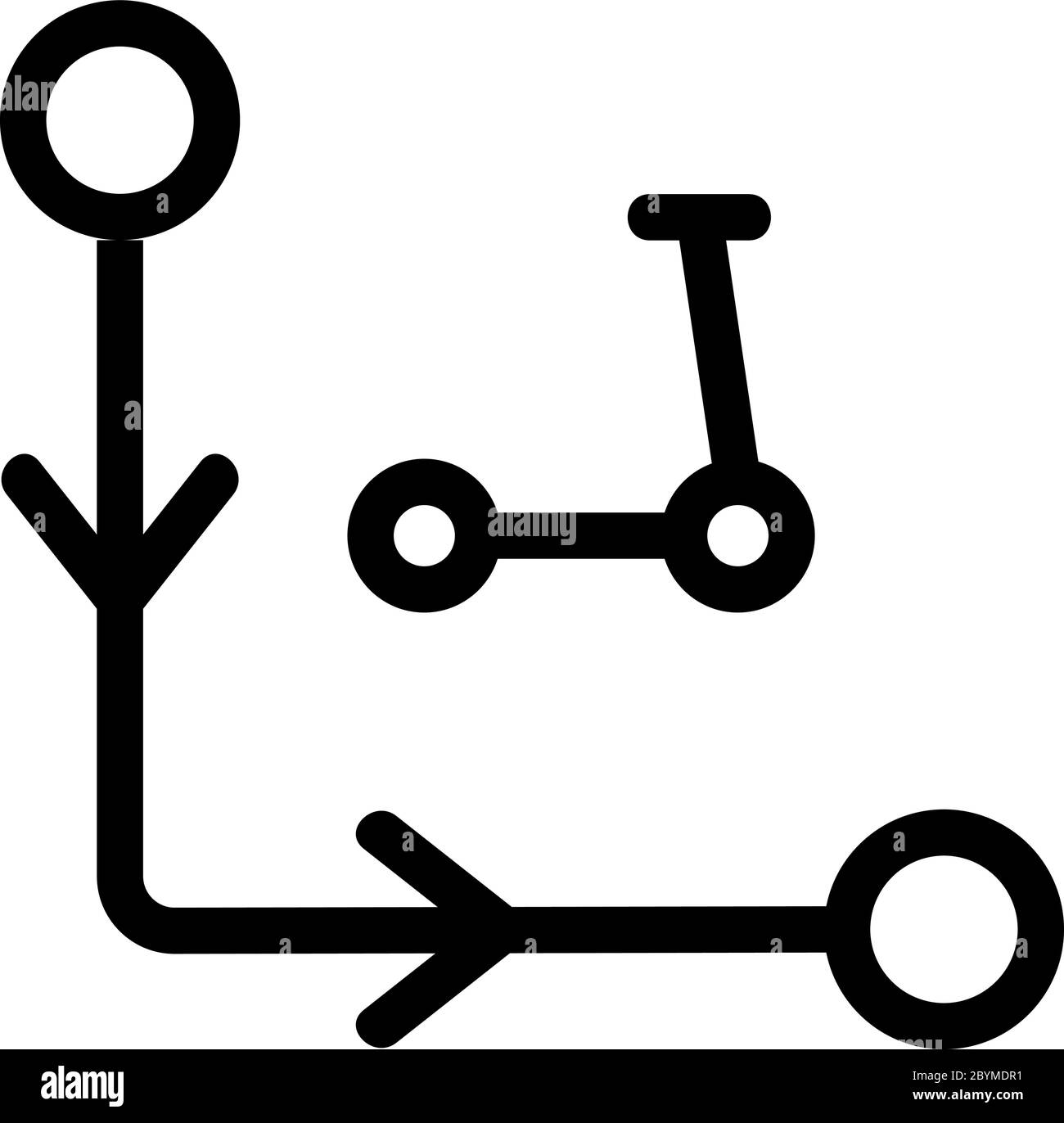scooter way direction icon vector outline illustration Stock Vector ...