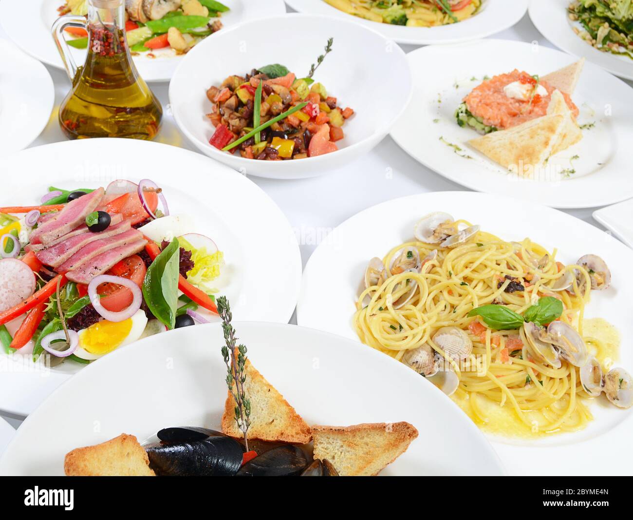 The buffet in the restaurant with different meals Stock Photo - Alamy