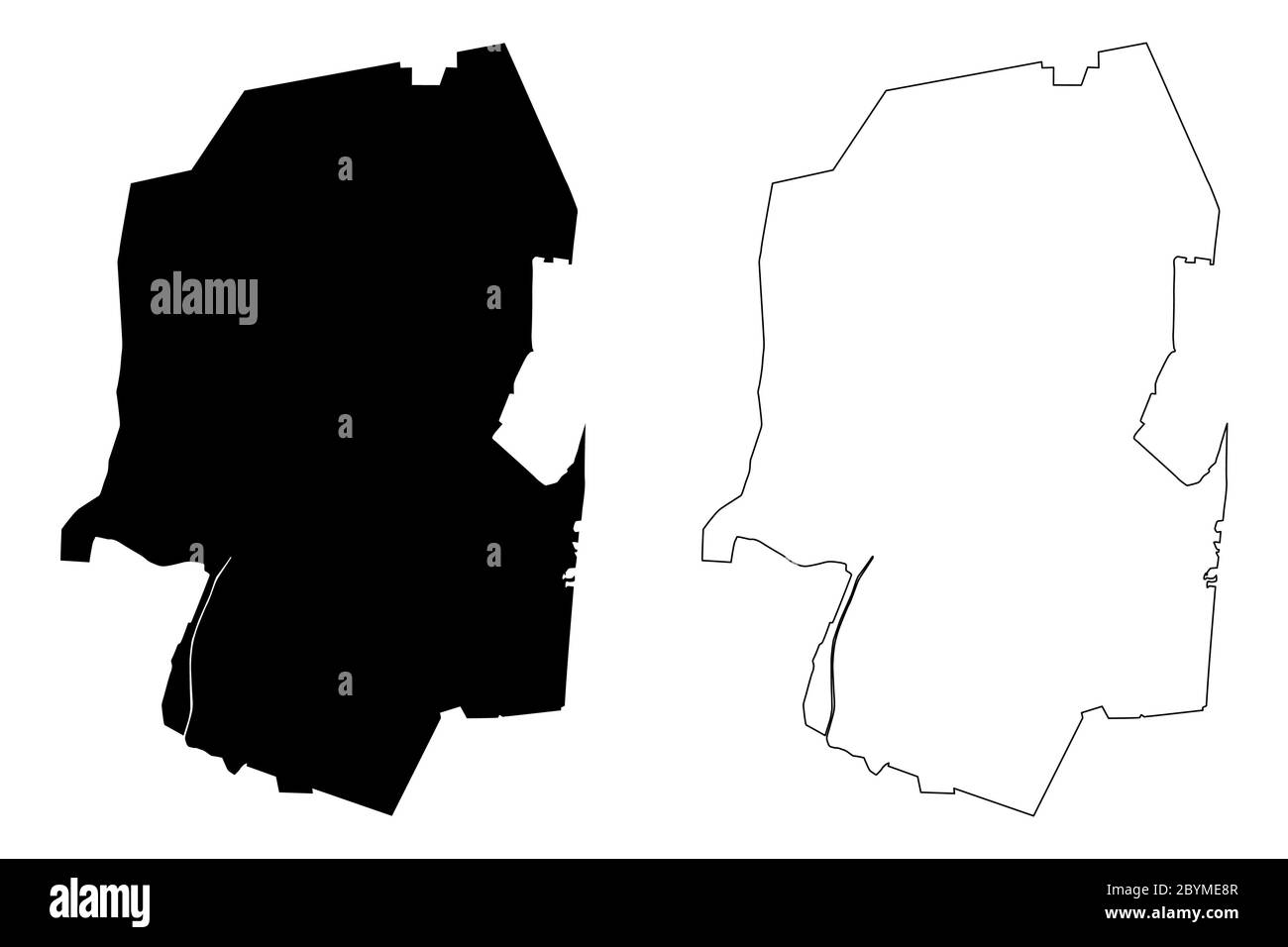 Ipoh City (Malaysia, Perak State) map vector illustration, scribble ...