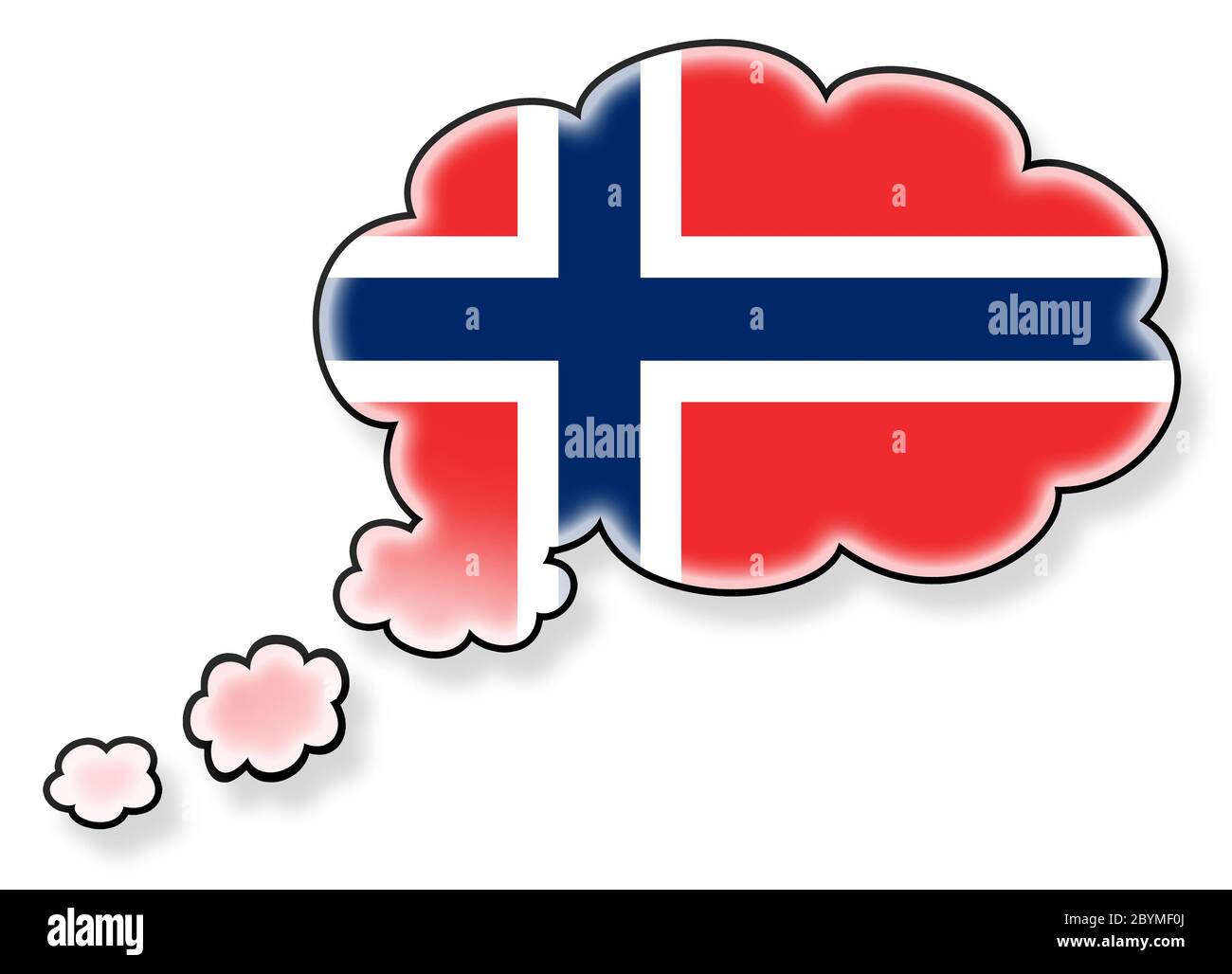Flag in the cloud, isolated on white background Stock Photo - Alamy