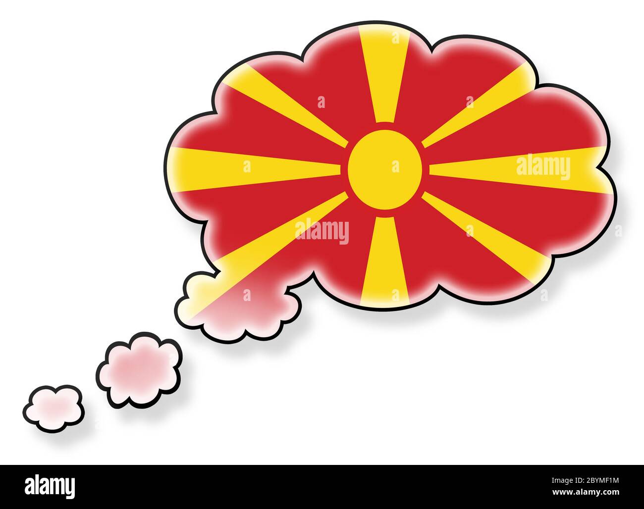 Flag in the cloud, isolated on white background Stock Photo - Alamy