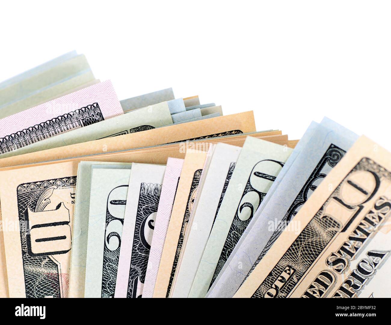 Dollar banknotes isolated on white background Stock Photo - Alamy