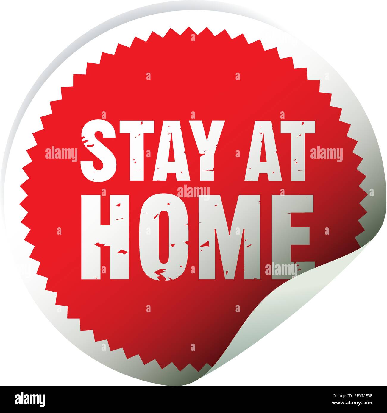 Red vector sticker and tex stay at home. Vector Illustration Stock ...