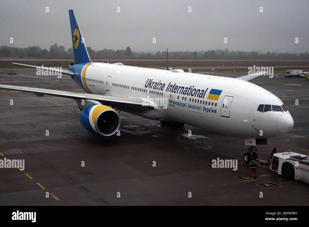 27.09.2019, Kiev, , Ukraine - Airplane of Ukraine International ...