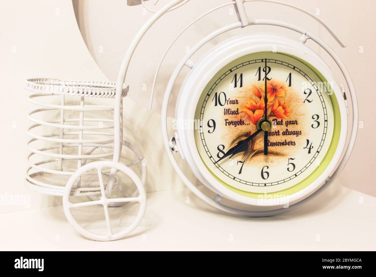 beautiful alarm clock vintage ringing on morning in bedroom Stock Photo ...