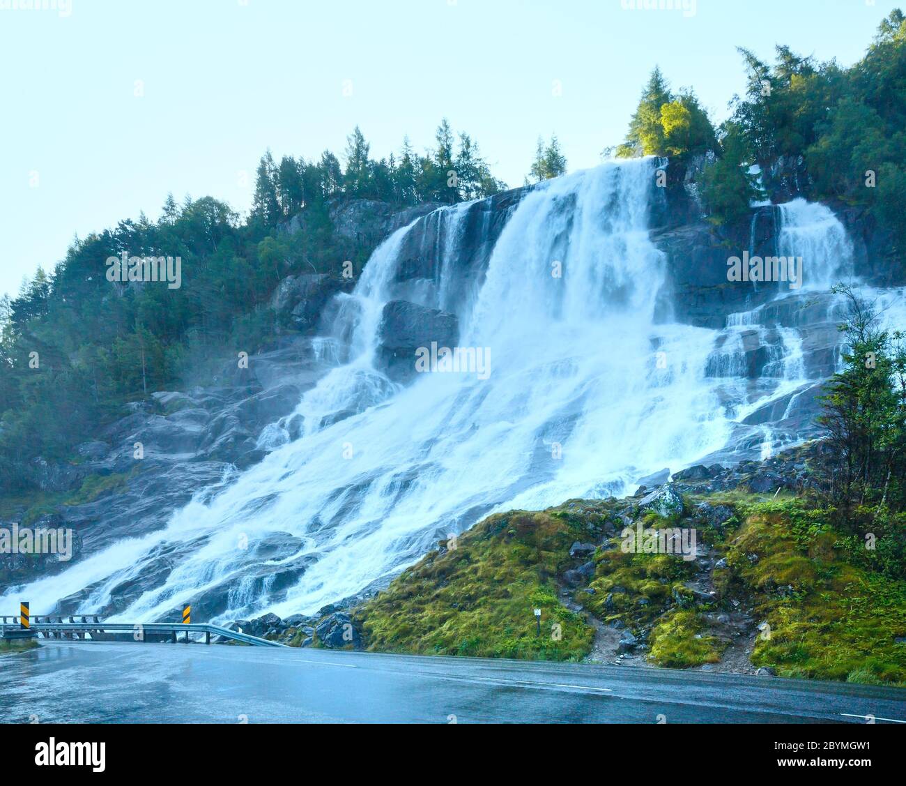 Summer waterfall on mountain slope (Norway Stock Photo - Alamy