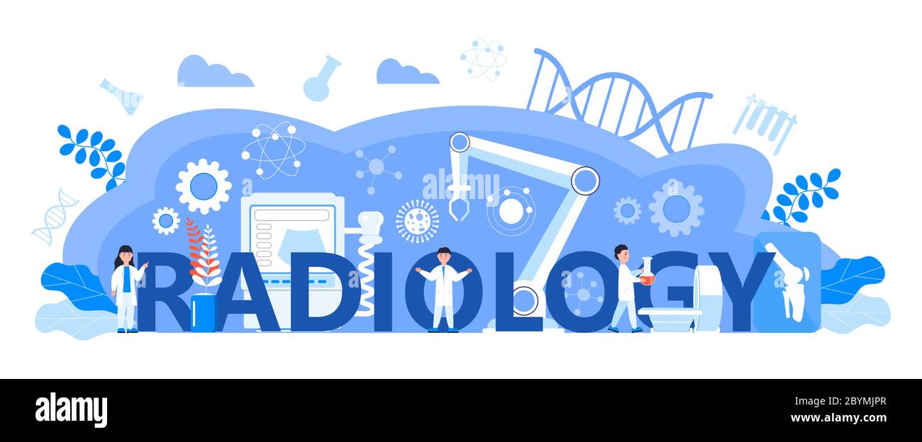 Radiology and radiologist concept vector for medical website header. X ...