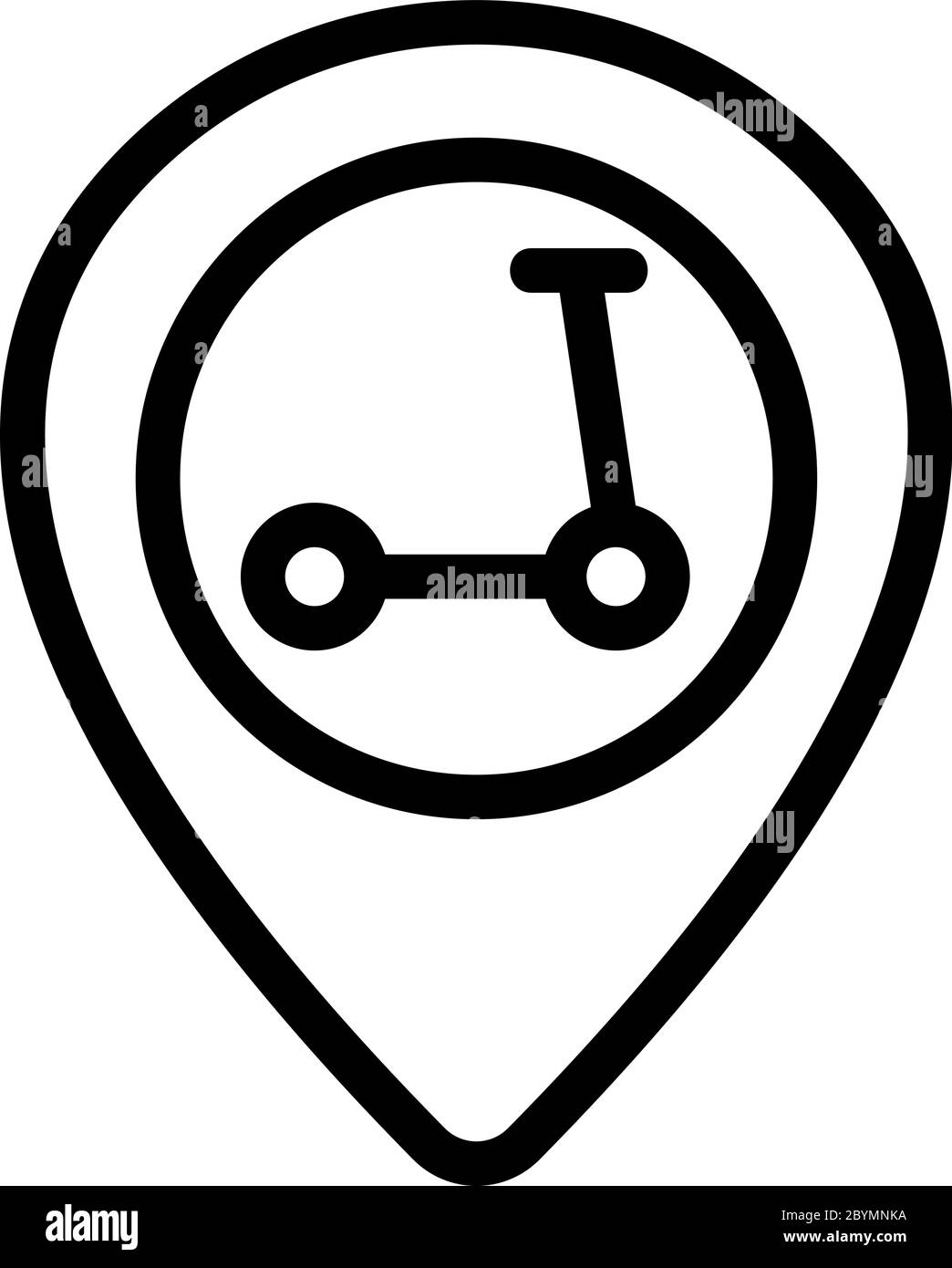 scooter location gps mark icon vector outline illustration Stock Vector ...