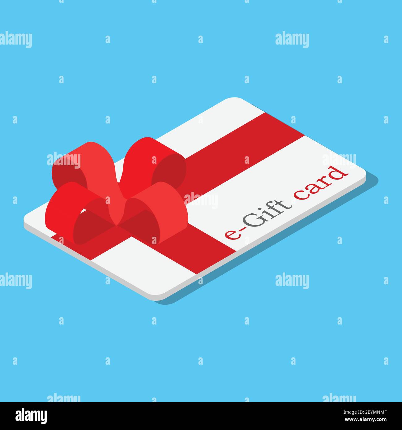 e-Gift Cards With Red Bow And Ribbon. Vector Illustration. Gift Or ...