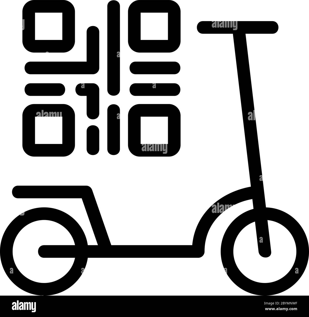 scooter sharing bar code icon vector outline illustration Stock Vector ...