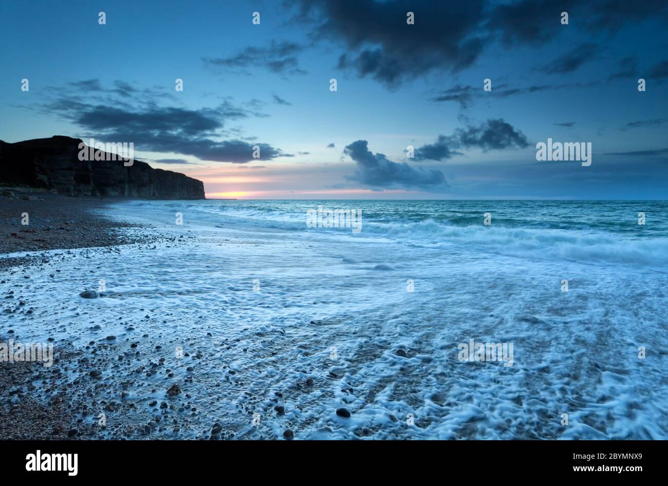 Atlantic ocean coast in dusk Stock Photo - Alamy