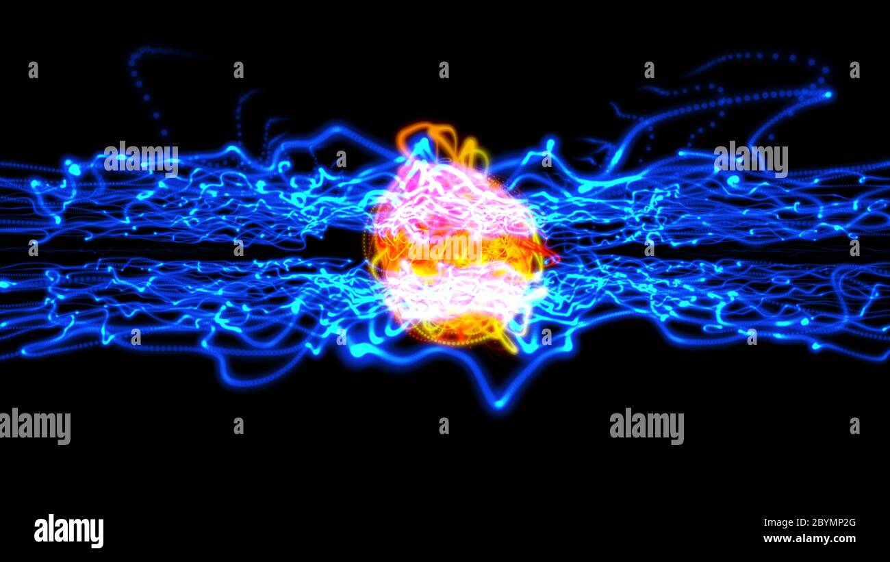 Abstract energy ball particle background in space Stock Photo - Alamy