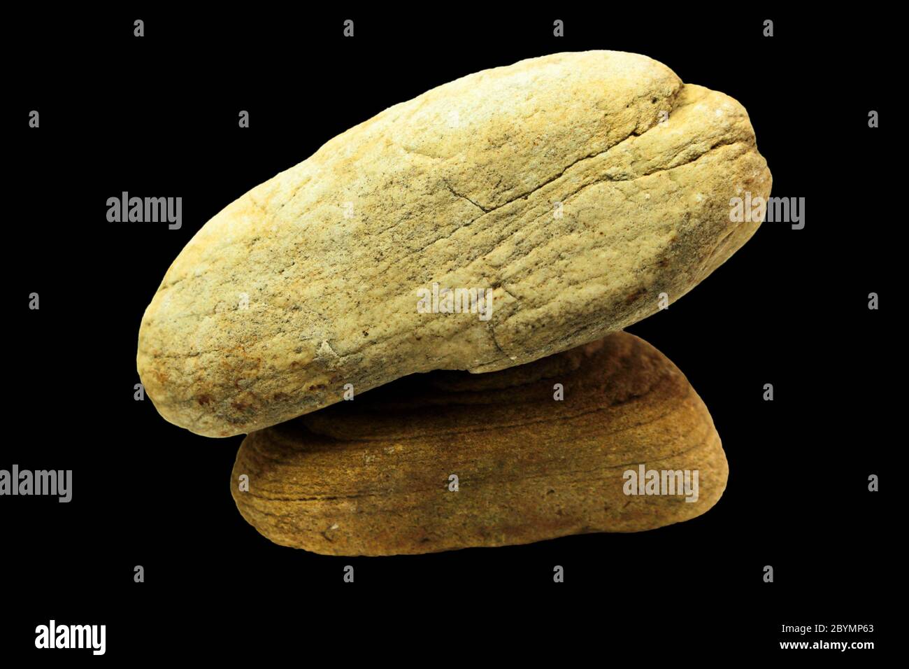 close-up shot sedimentary rocks isolated on black background Stock ...