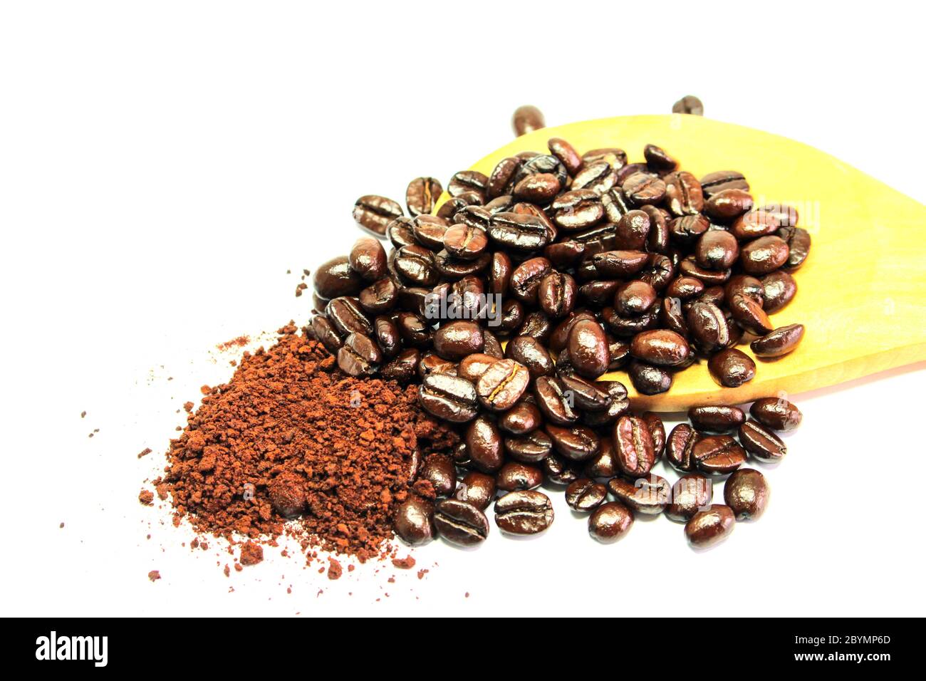 close-up shot coffee seeds isolated on white background Stock Photo - Alamy