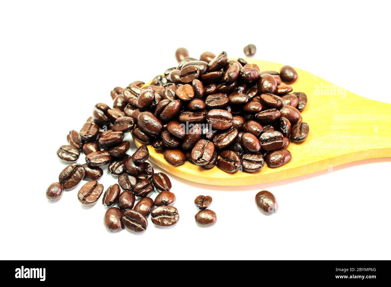 close-up shot coffee seeds isolated on white background Stock Photo - Alamy