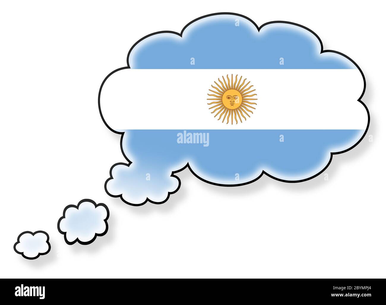 Flag in the cloud, isolated on white background Stock Photo - Alamy