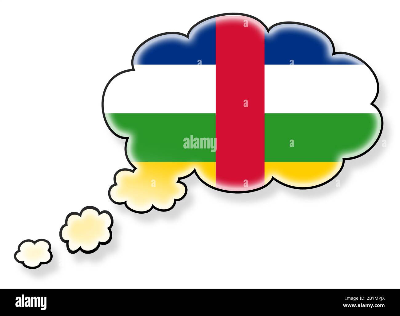 Flag in the cloud, isolated on white background Stock Photo - Alamy