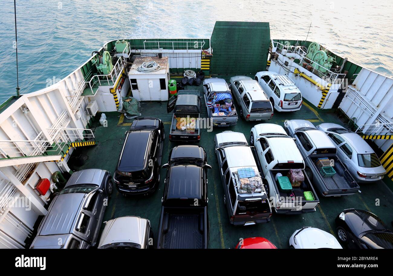 cars on the deck Stock Photo - Alamy