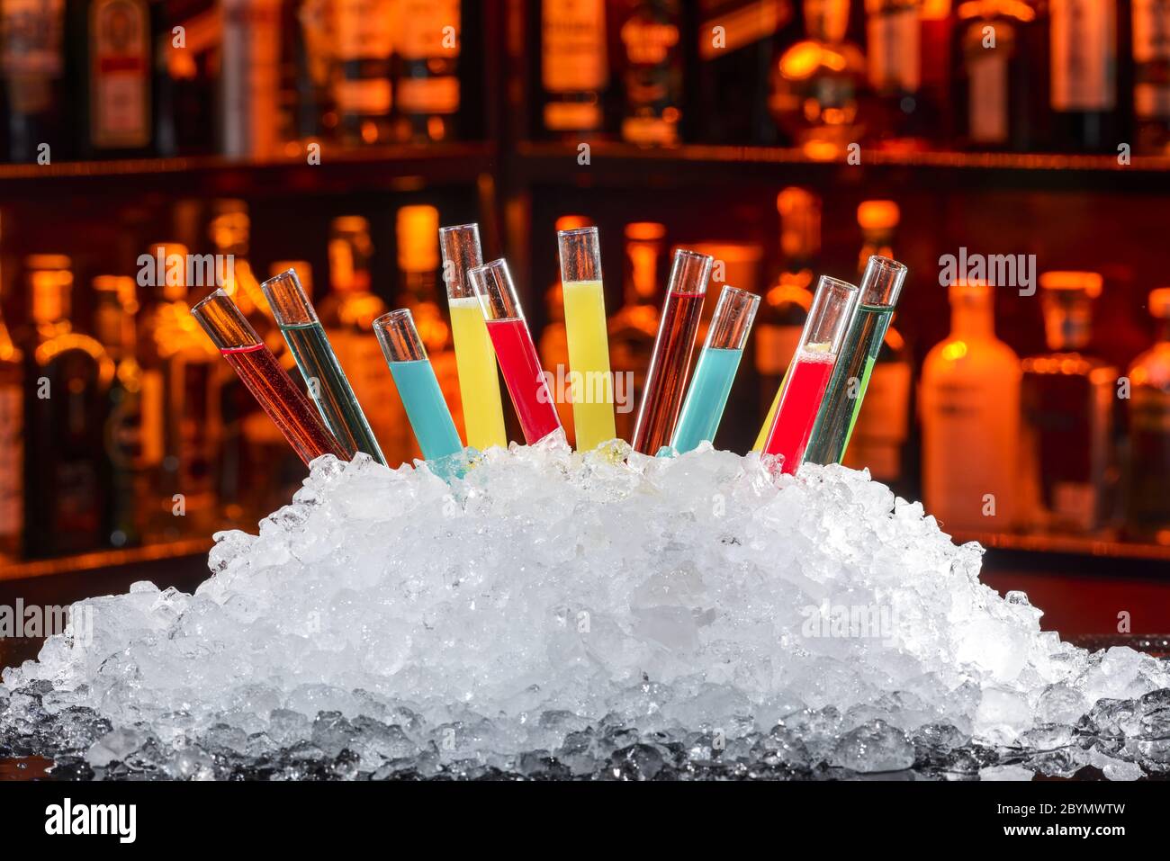 colorful cocktails in a test tube Stock Photo - Alamy
