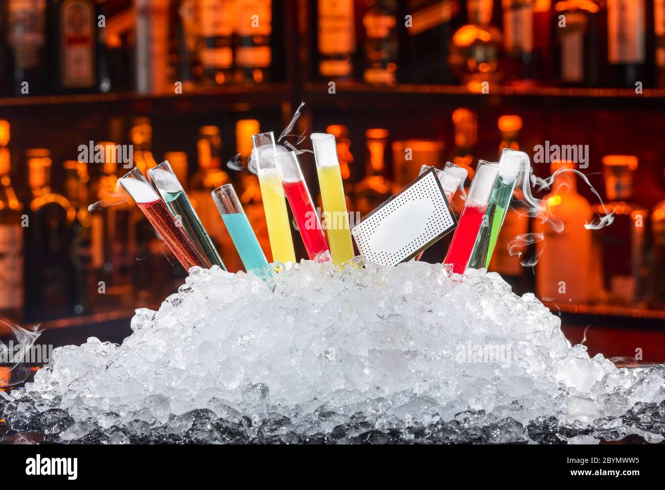 colorful cocktails in a test tube Stock Photo - Alamy