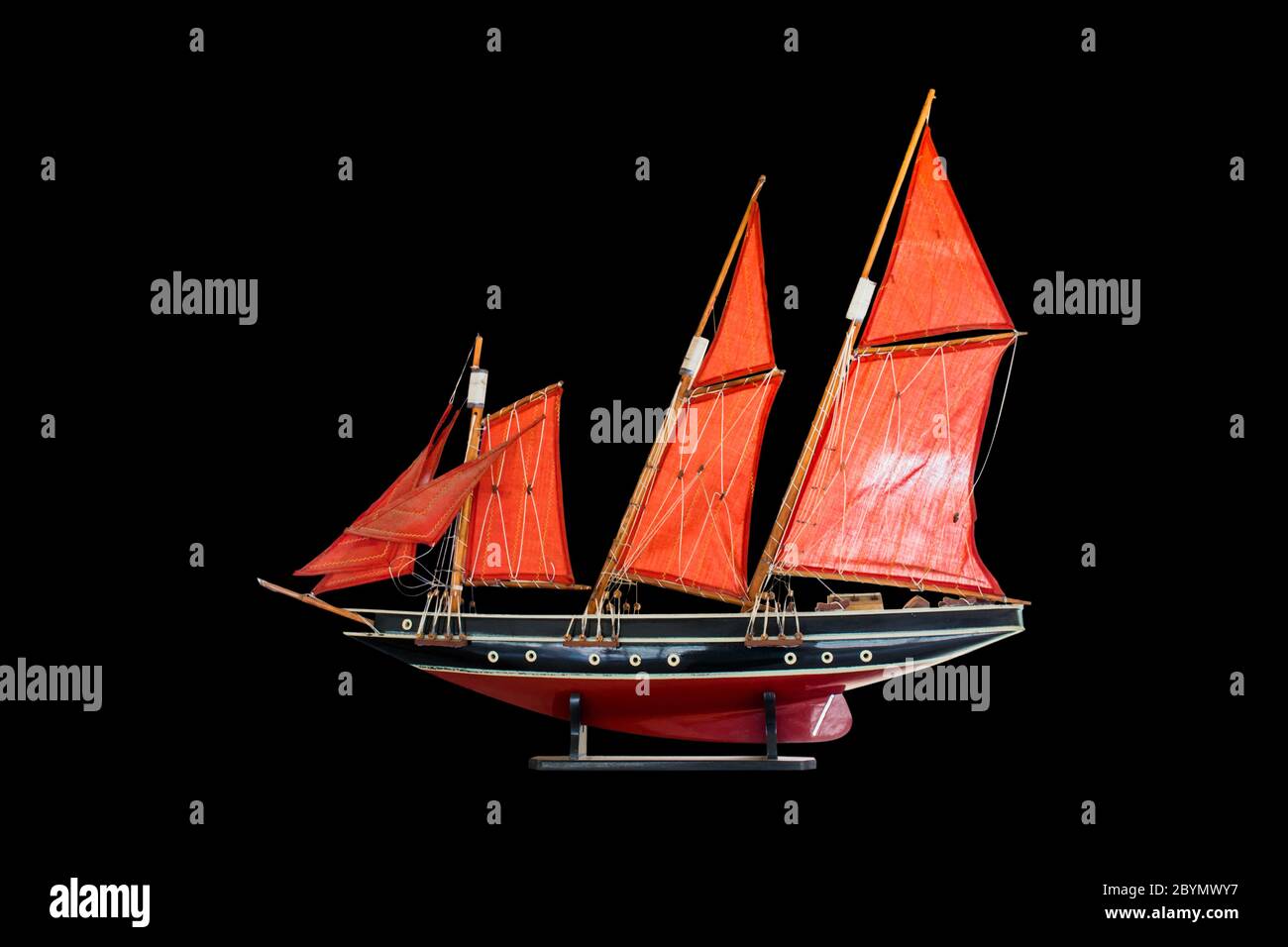 wood model barque, a type of sailing vessel, asia Stock Photo - Alamy