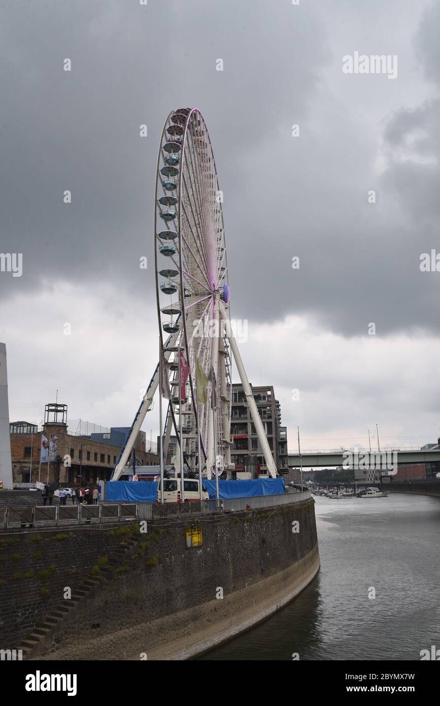 Cologne, Germany. 10th June, 2020. A 55-metre high Ferris wheel of the ...