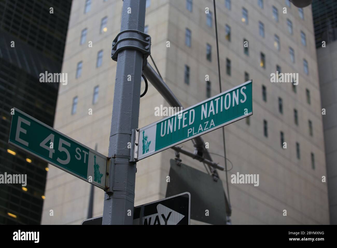 united nation road sign Stock Photo - Alamy