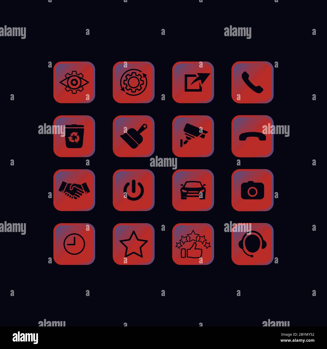 Set of communication icons set modern button . Phone, mobile phone ...