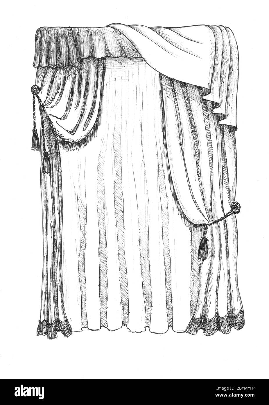 The curtain sketch Cut Out Stock Images & Pictures - Alamy