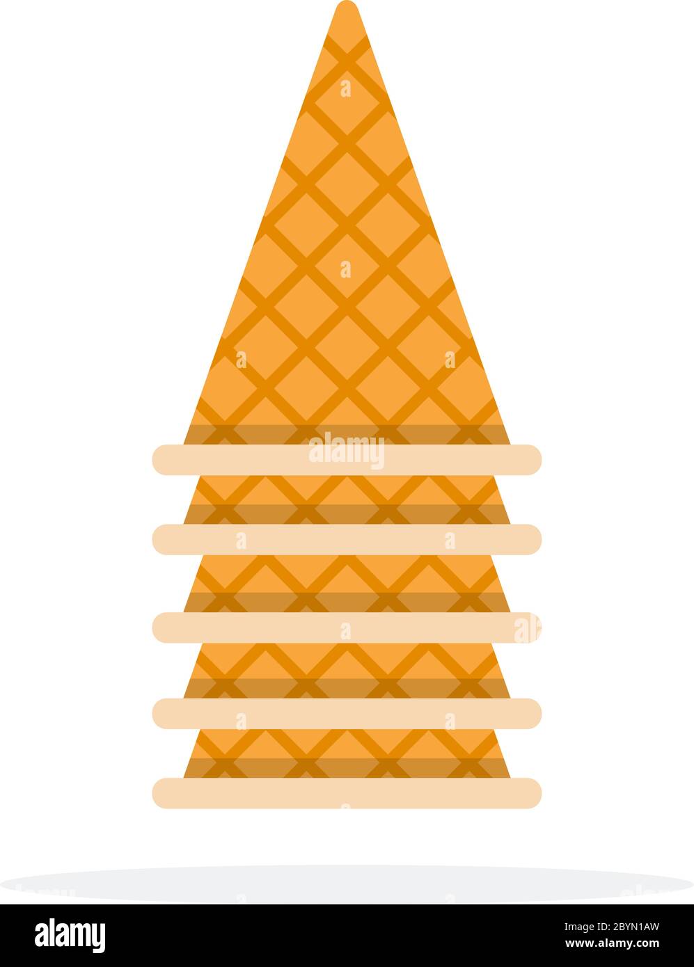 Inverted empty wafer cones for ice cream vector flat isolated Stock ...