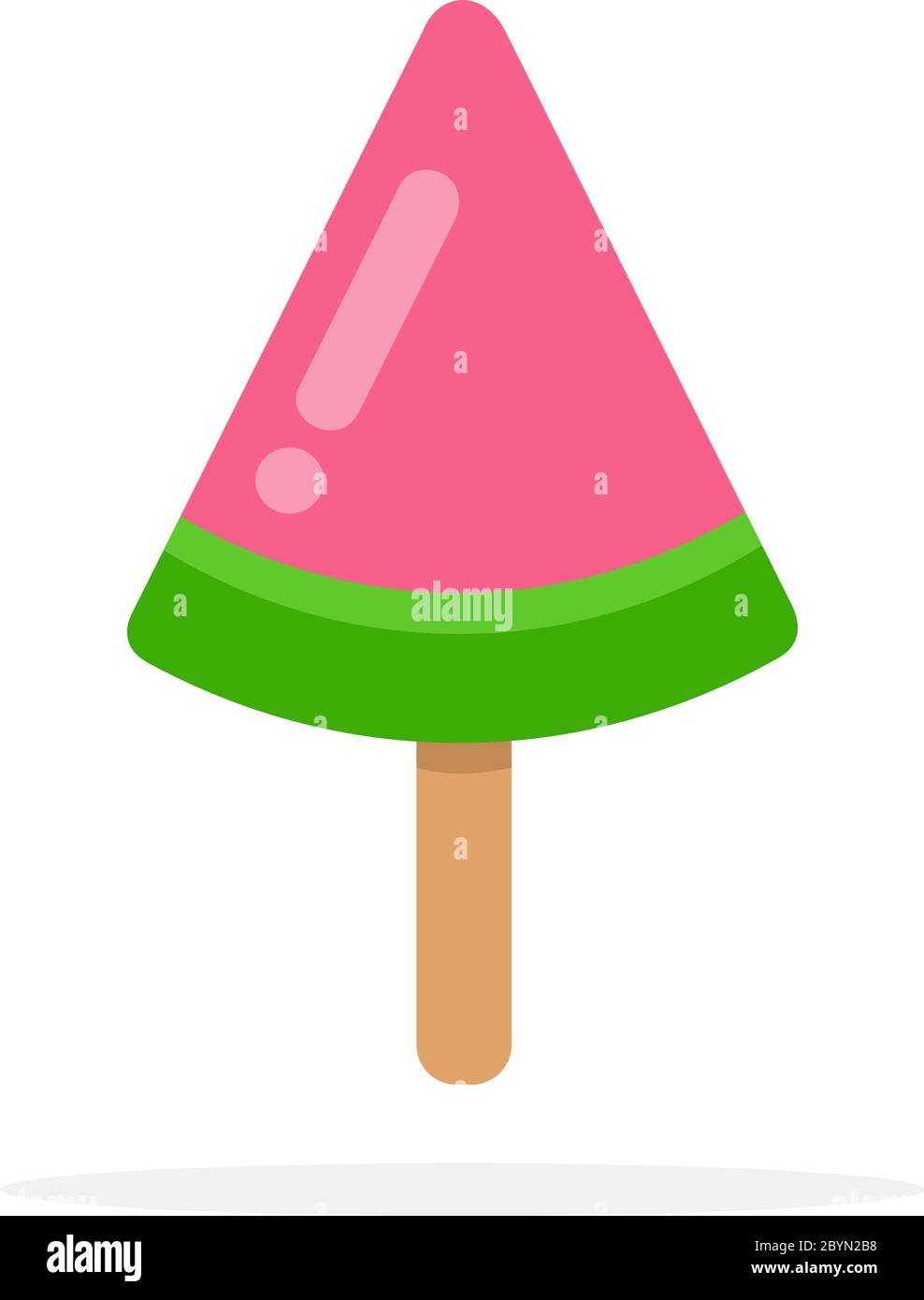 Ice-cream of watermelon on a stick flat isolated Stock Vector Image ...