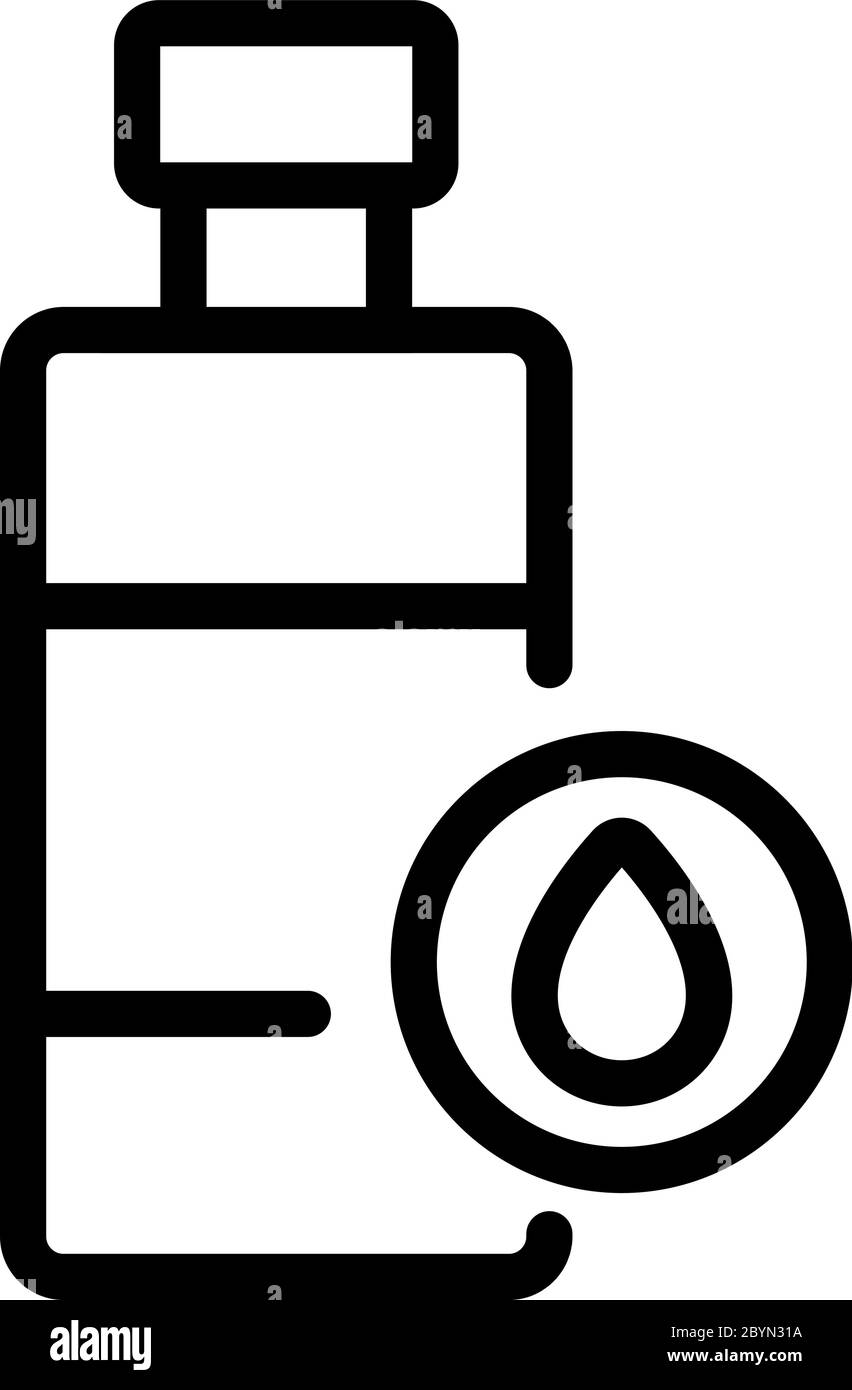 oil cosmetic lotion bottle icon vector outline illustration Stock ...