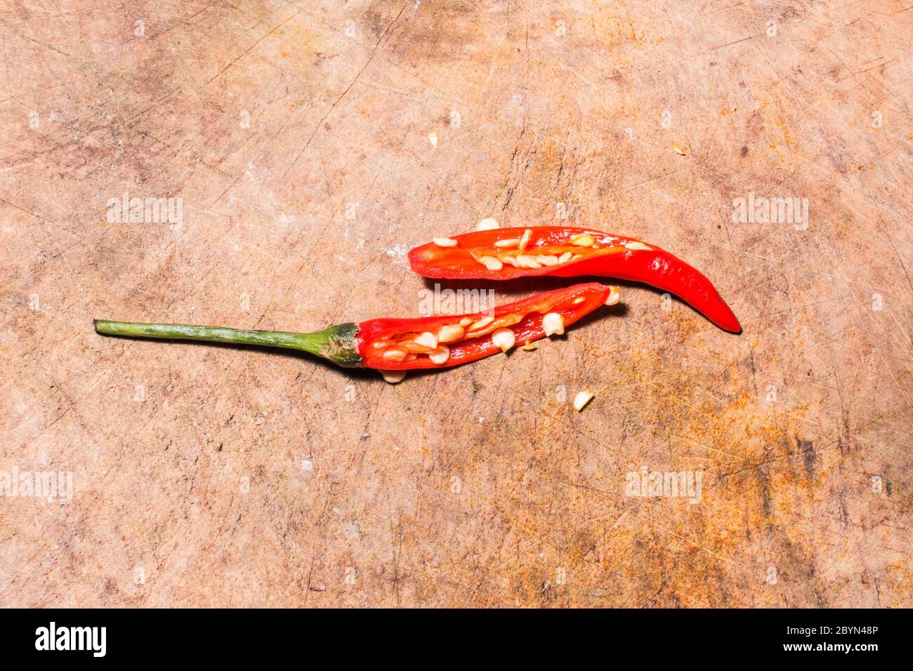red hot bird chili pepper nature background Stock Photo - Alamy