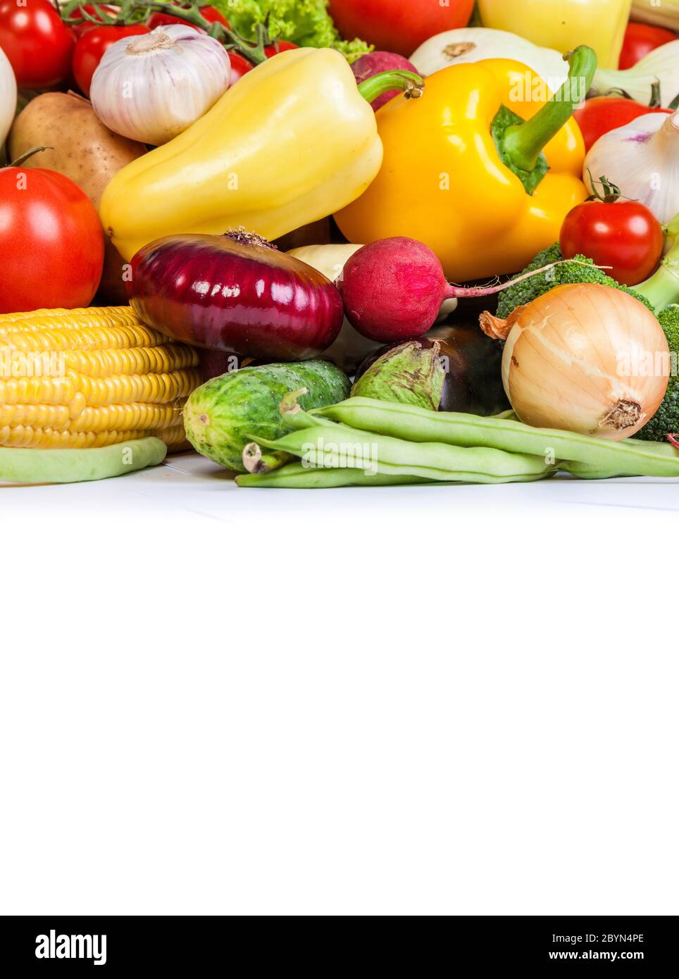 Group of fresh vegetables isolated on white Stock Photo - Alamy