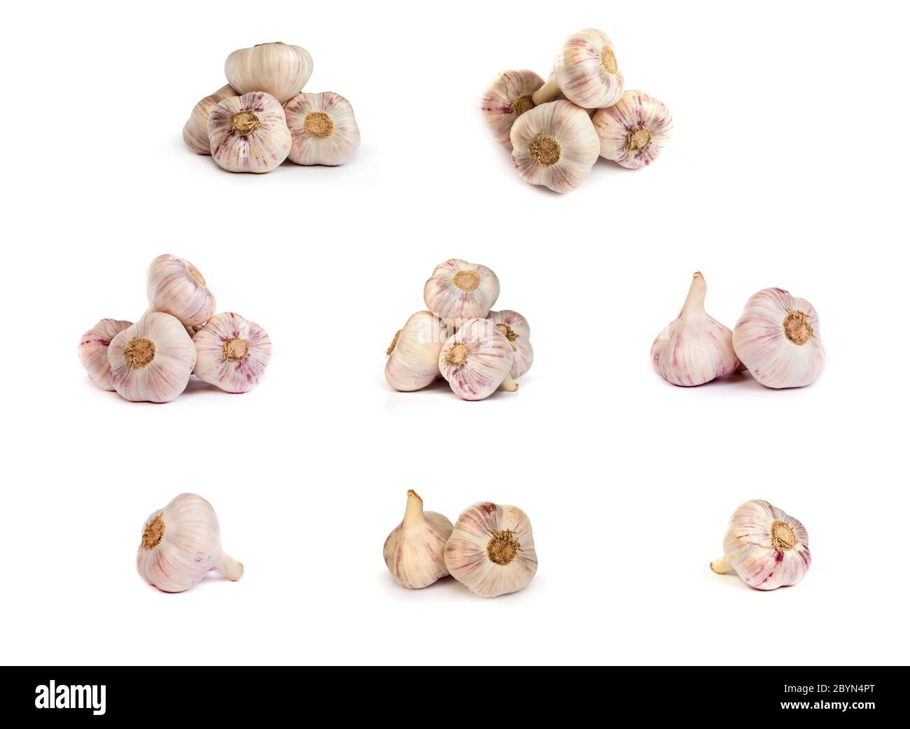 set of garlics . A heads of garlics isolated Stock Photo - Alamy