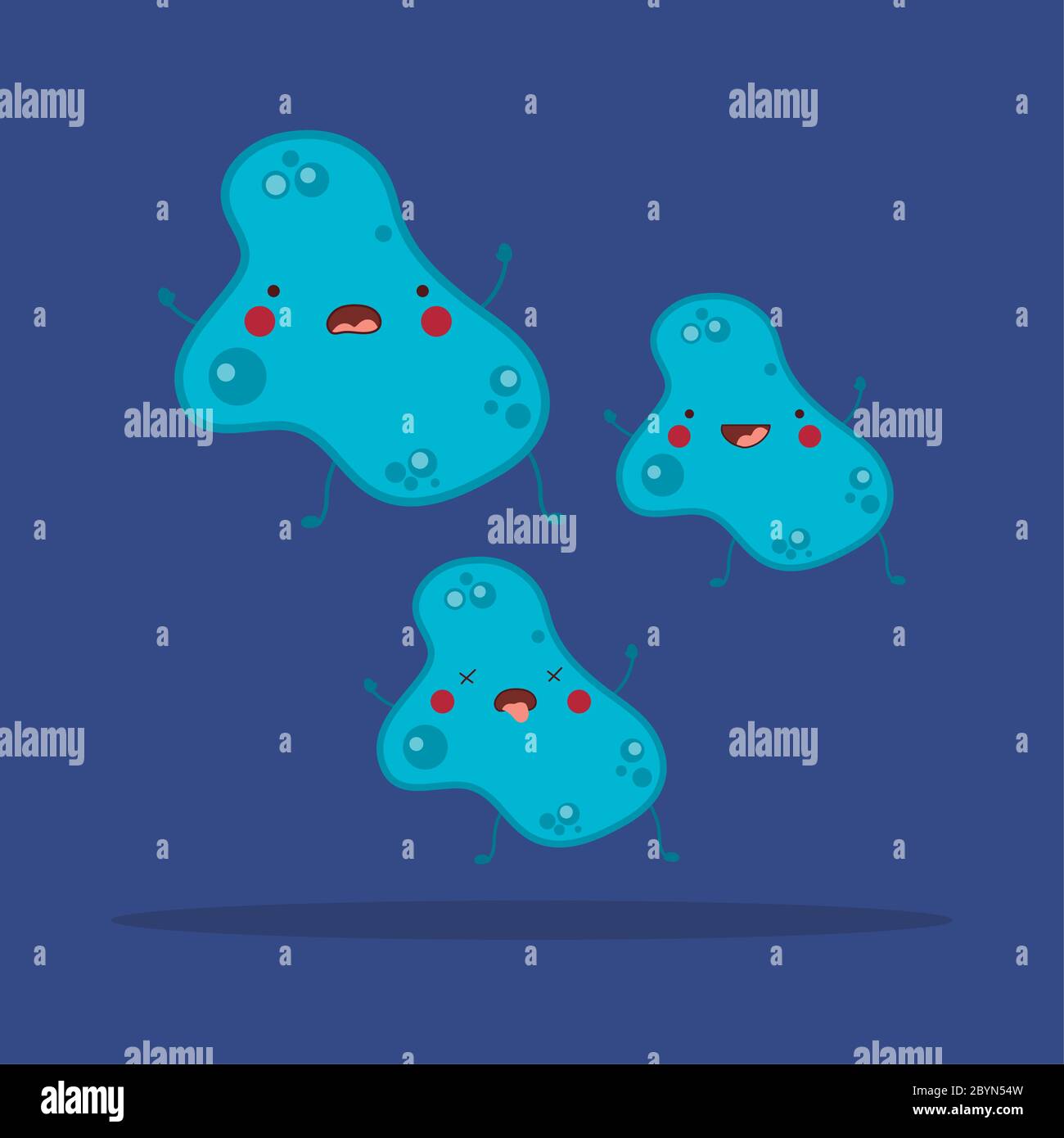 virus kawaii cartoon design, Bacterium organism molecule and infection ...