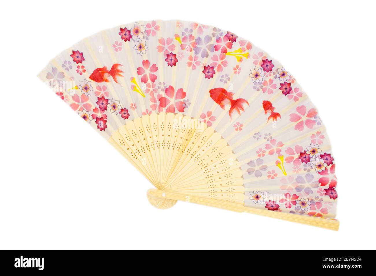 traditional japanese fan isolated white background Stock Photo - Alamy