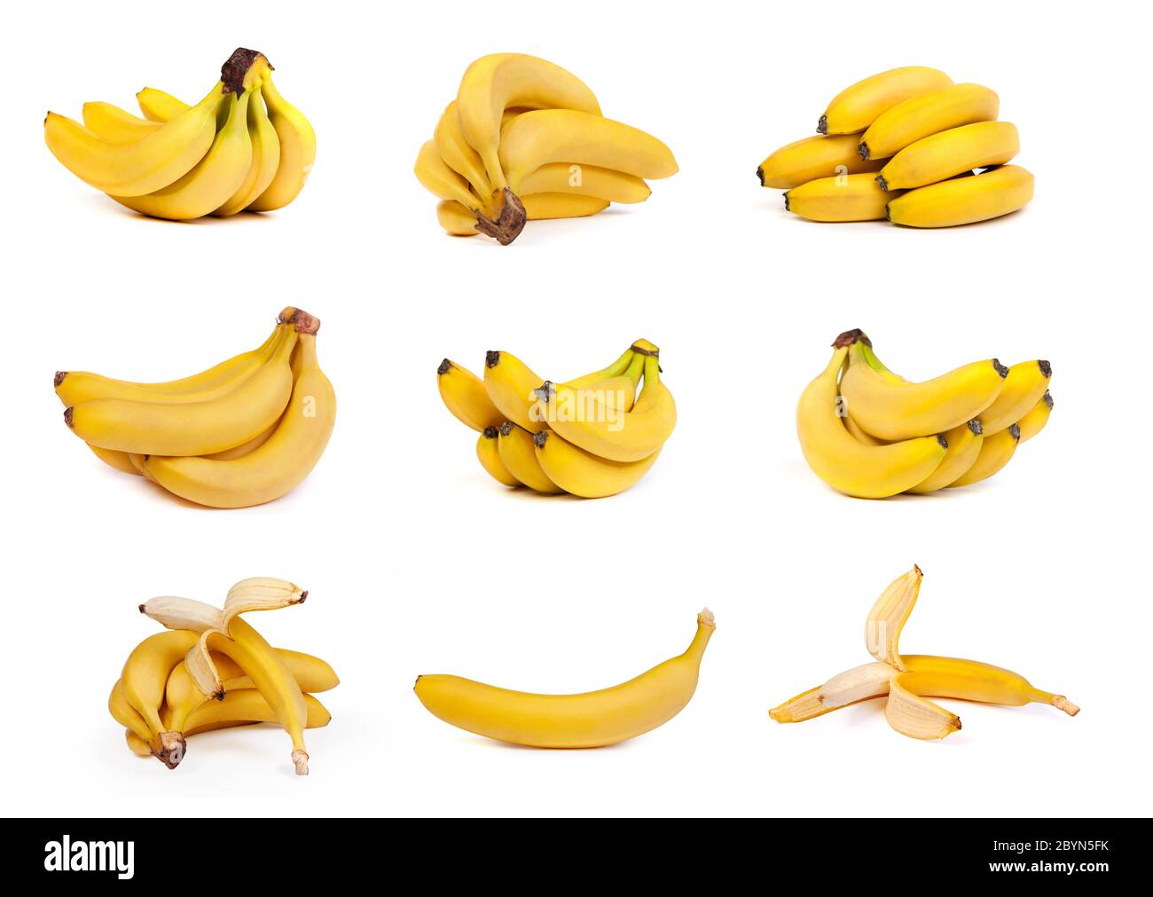Set of bunch of bananas isolated Stock Photo - Alamy