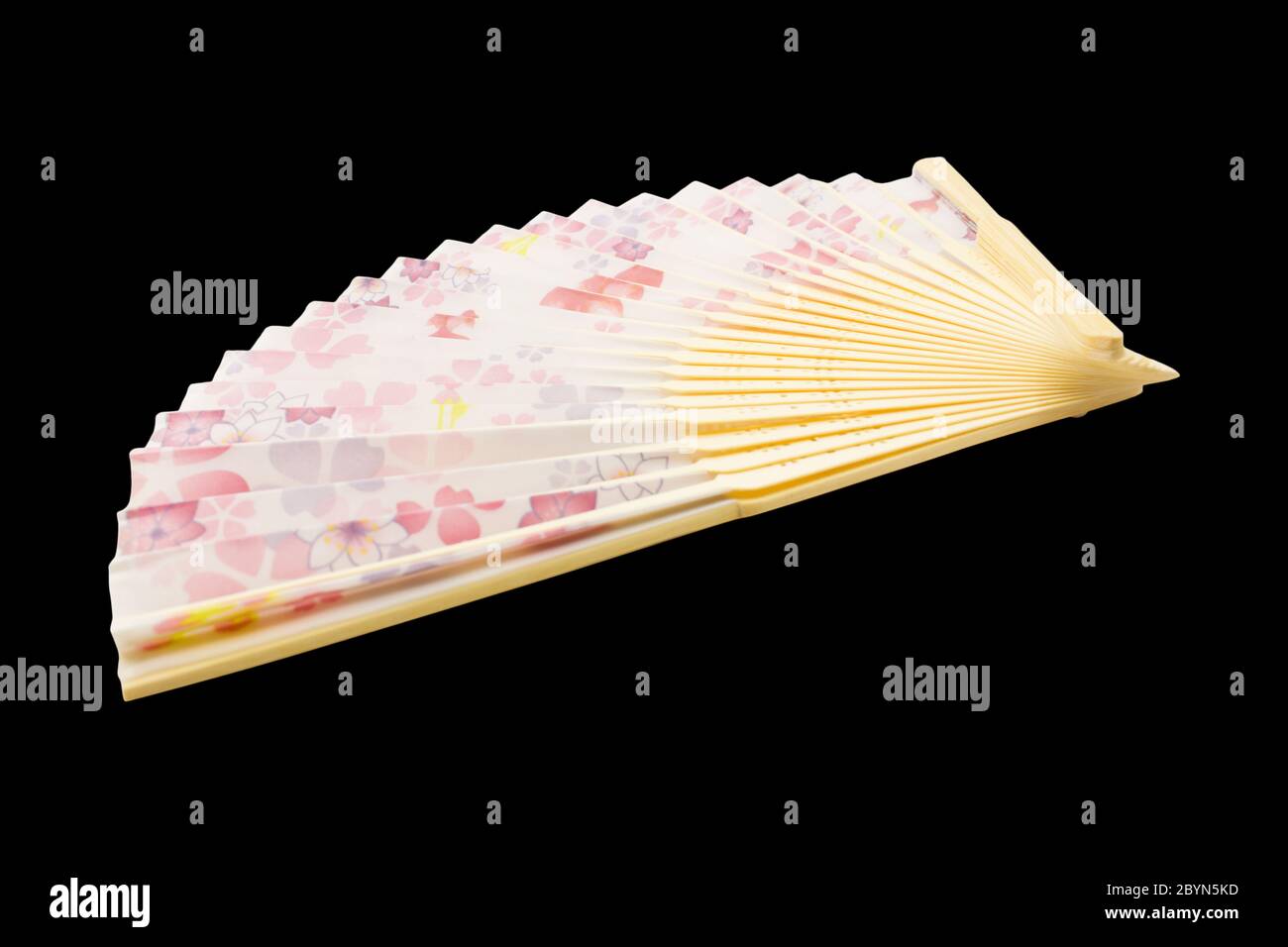 traditional japanese fan isolated black background Stock Photo - Alamy